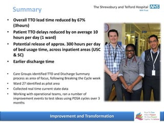 Improvement & Transformation TTO project Final Report Out Jan 16 | PDF