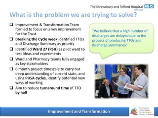Improvement & Transformation TTO project Final Report Out Jan 16 | PDF