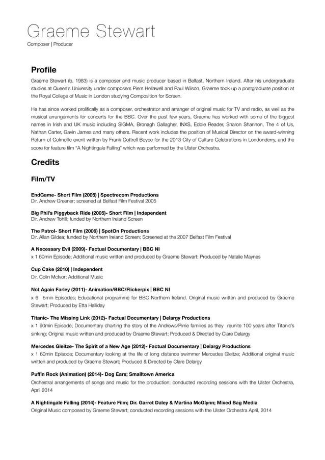 GraemeStewartComposer2016-Credits | PDF