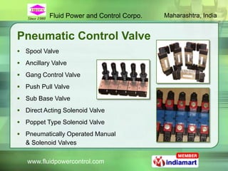 Hydraulic And Pneumatic Equipment by Fluid Power and Control Corpo ...