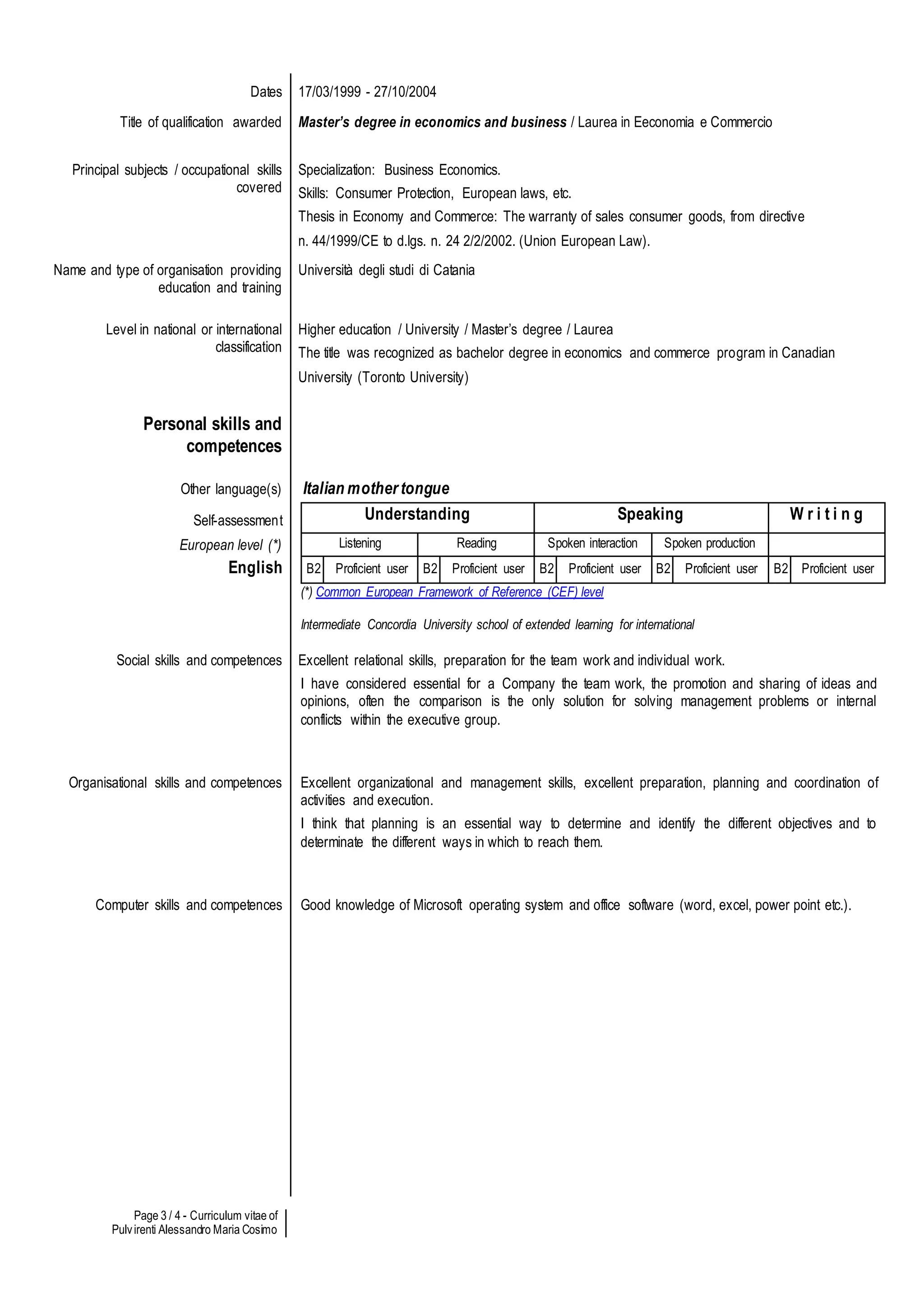 Europass english | DOCX