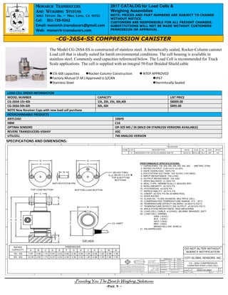 Monarch Transducers 2017 LOAD CELL CATALOG 01-01-17 (Autosaved) | PDF