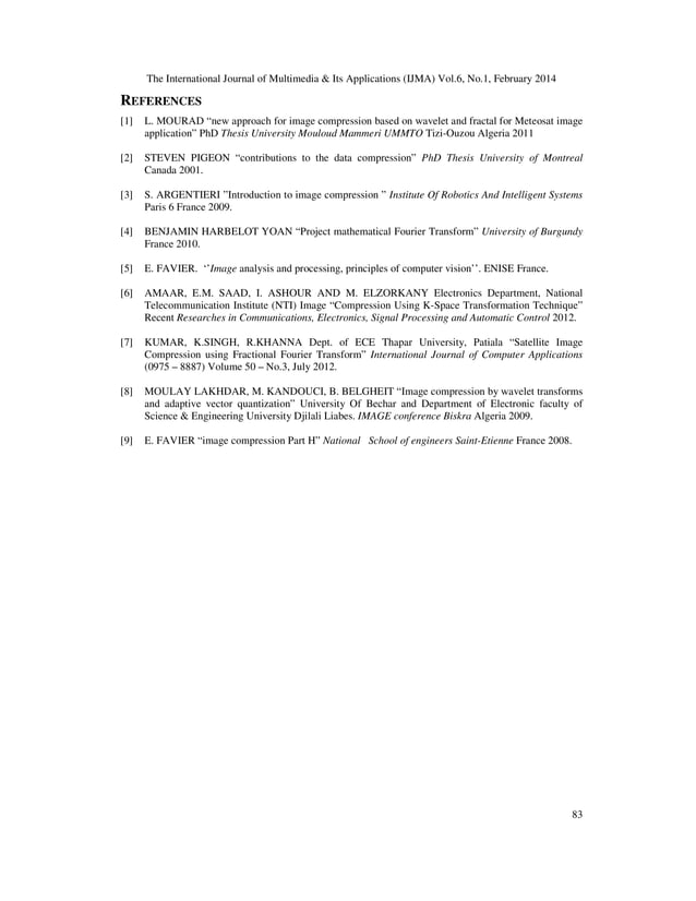 Satellite Image Compression Algorithm Based On The Fft Pdf