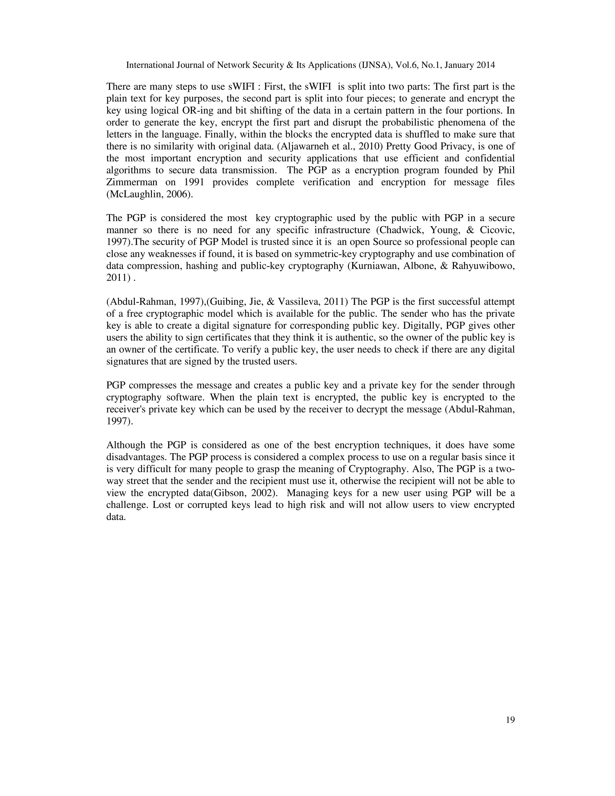 A Novel Paradigm In Authentication System Using Swifi Encryption Decryption Approach Pdf