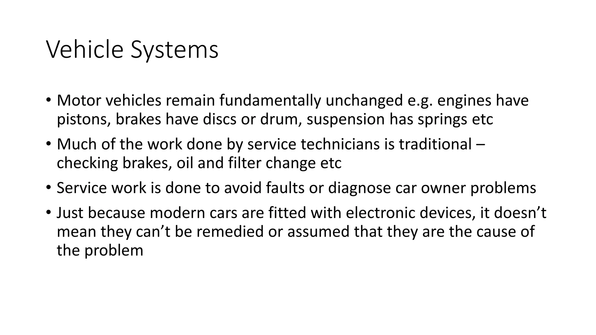 Introduction to Vehicle Electronic Systems and Fault Diagnosis | PPTX