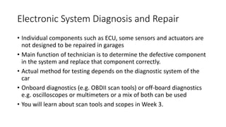 Introduction to Vehicle Electronic Systems and Fault Diagnosis | PPTX