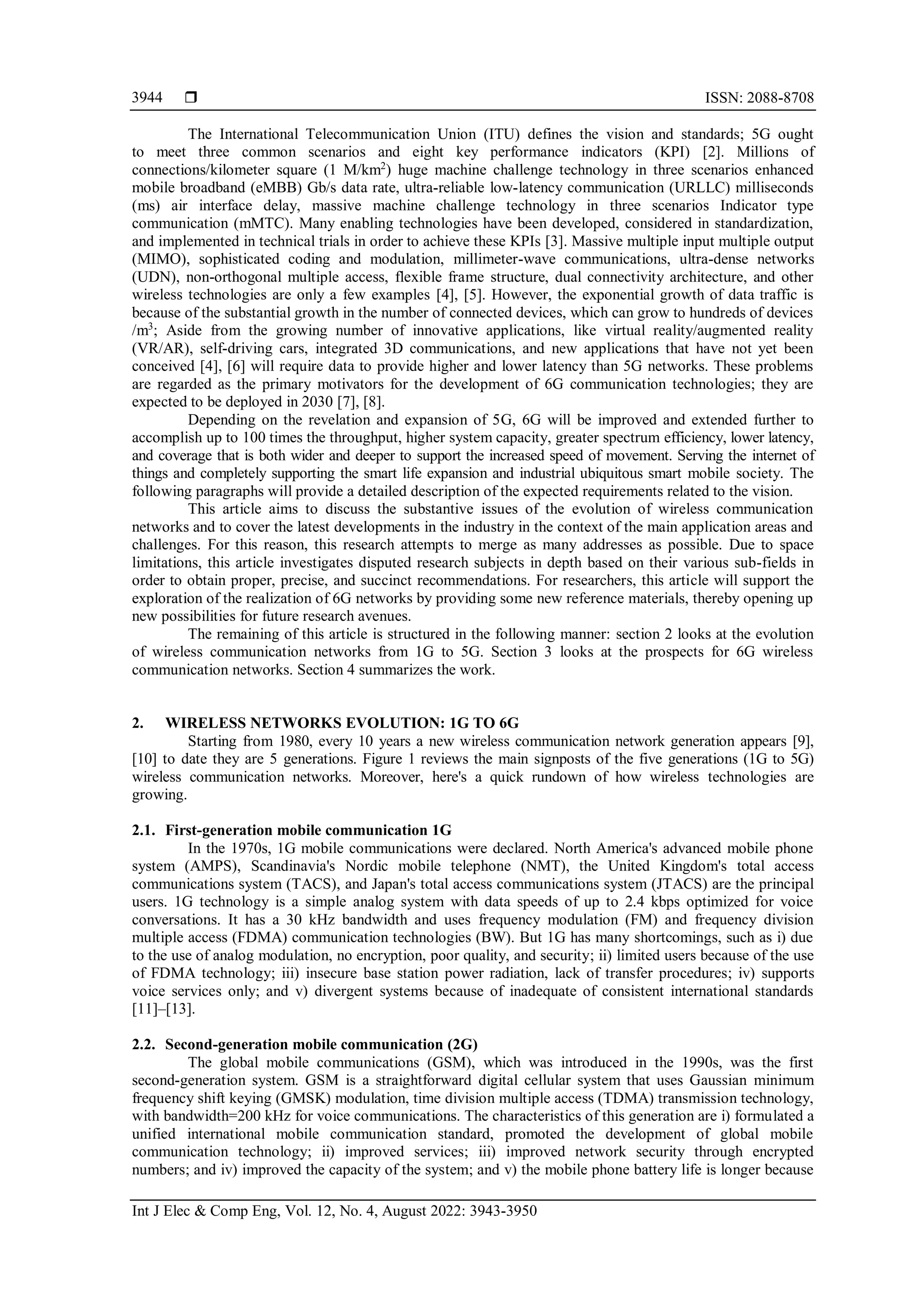 Evolution of wireless communication networks: from 1G to 6G and future perspective | PDF