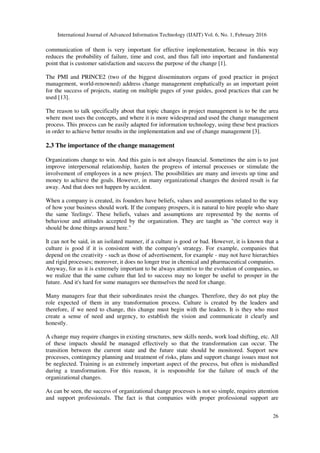 CHANGE MANAGEMENT: IMPLEMENTATION AND BENEFITS OF THE CHANGE CONTROL IN ...