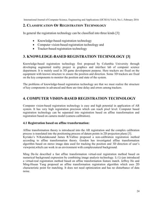 REGISTRATION TECHNOLOGIES and THEIR CLASSIFICATION IN AUGMENTED REALITY THE KNOWLEDGE-BASED ...