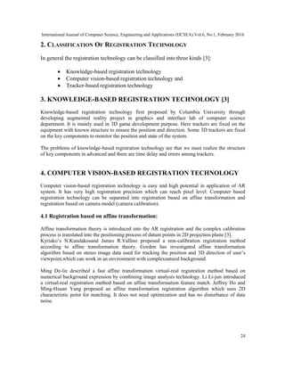 Registration Technologies And Their Classification in Augmented Reality The Knowledge - Based ...