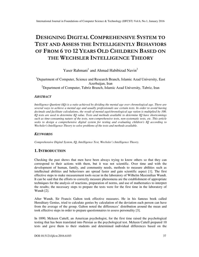 DESIGNING DIGITAL COMPREHENSIVE SYSTEM TO TEST AND ASSESS THE ...
