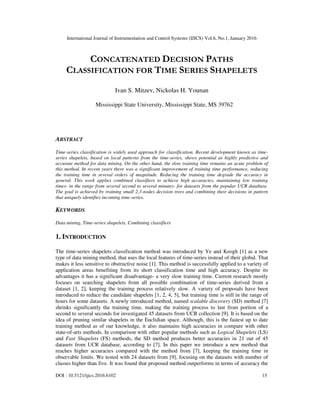 CONCATENATED DECISION PATHS CLASSIFICATION FOR TIME SERIES SHAPELETS | PDF