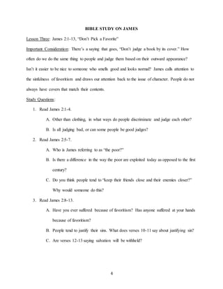 BIBLE STUDY ON JAMES - Bonnette | DOCX