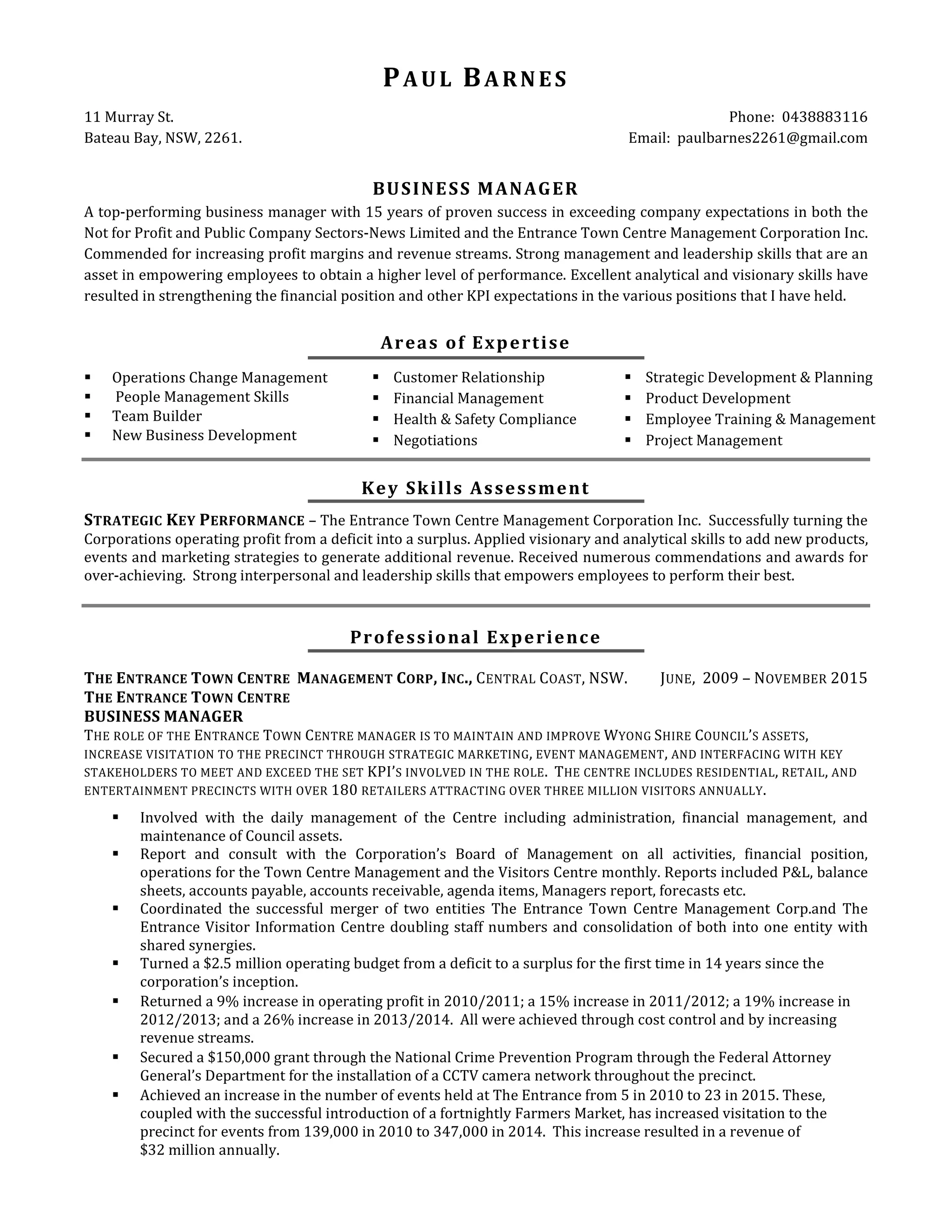 CV-Paul Barnes -Final | PDF