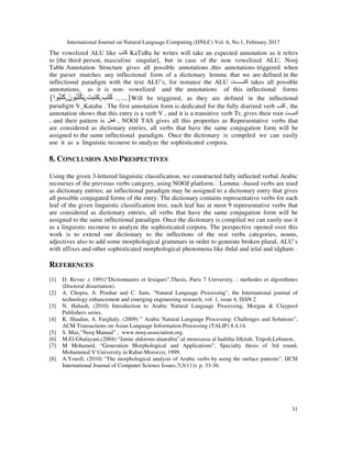 STANDARD ARABIC VERBS INFLECTIONS USING NOOJ PLATFORM | PDF