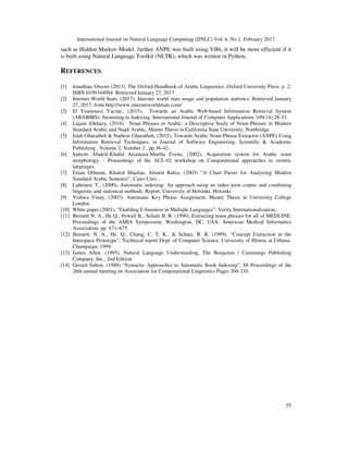 DEVELOPMENT OF ARABIC NOUN PHRASE EXTRACTOR (ANPE) | PDF