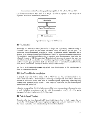 DEVELOPMENT OF ARABIC NOUN PHRASE EXTRACTOR (ANPE) | PDF