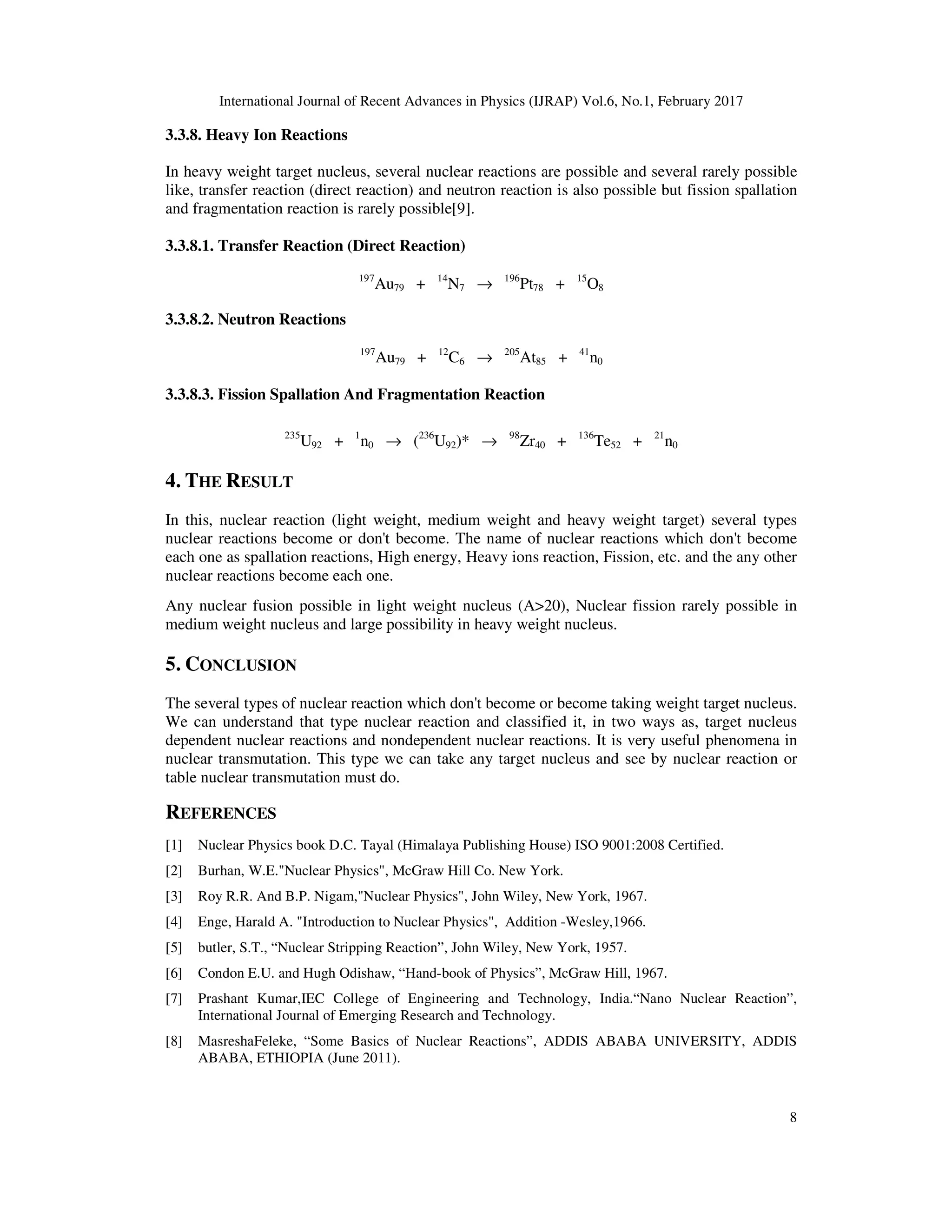 NUCLEAR REACTION TAKING DIFFERENT WEIGHT TARGET NUCLEUS | PDF