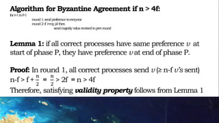 Distributed Computing On Topics of: Leader election + Byzantine ...