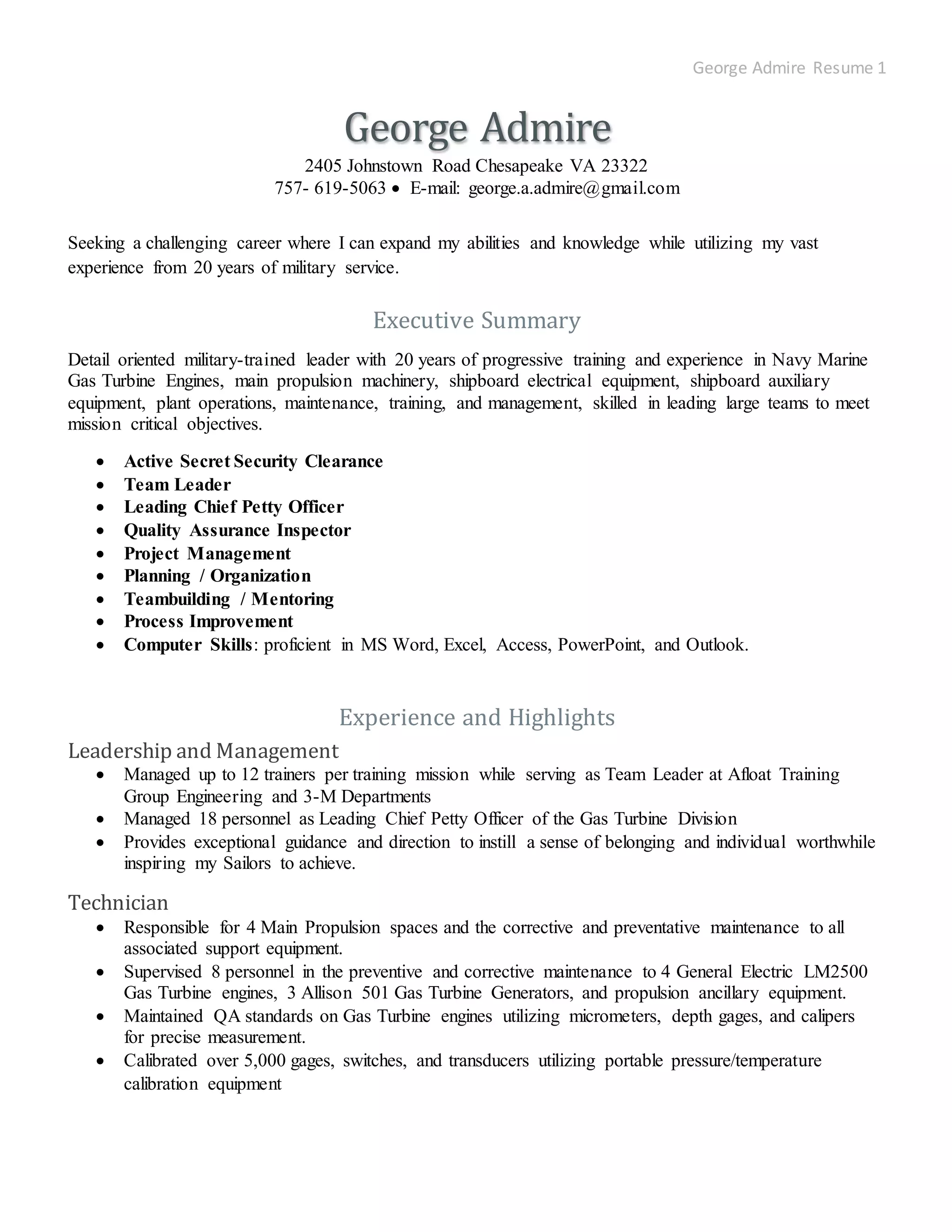 Gagecal Resume | DOCX