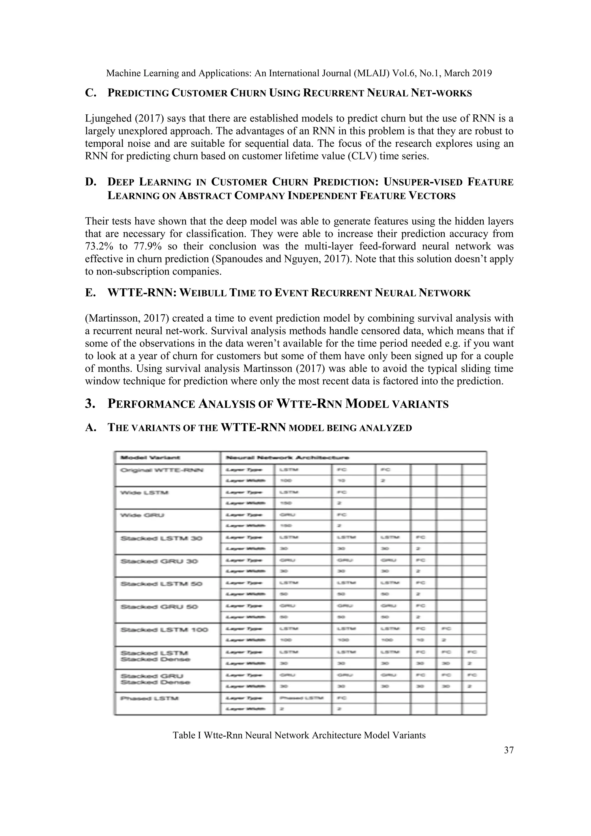 Analysis of WTTE-RNN Variants that Improve Performance | PDF