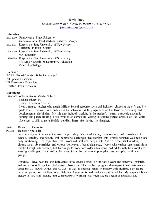 Jamie Bray resume 2016 | PDF