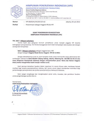 SK Penerimaan-Wayan Juliantara | PDF