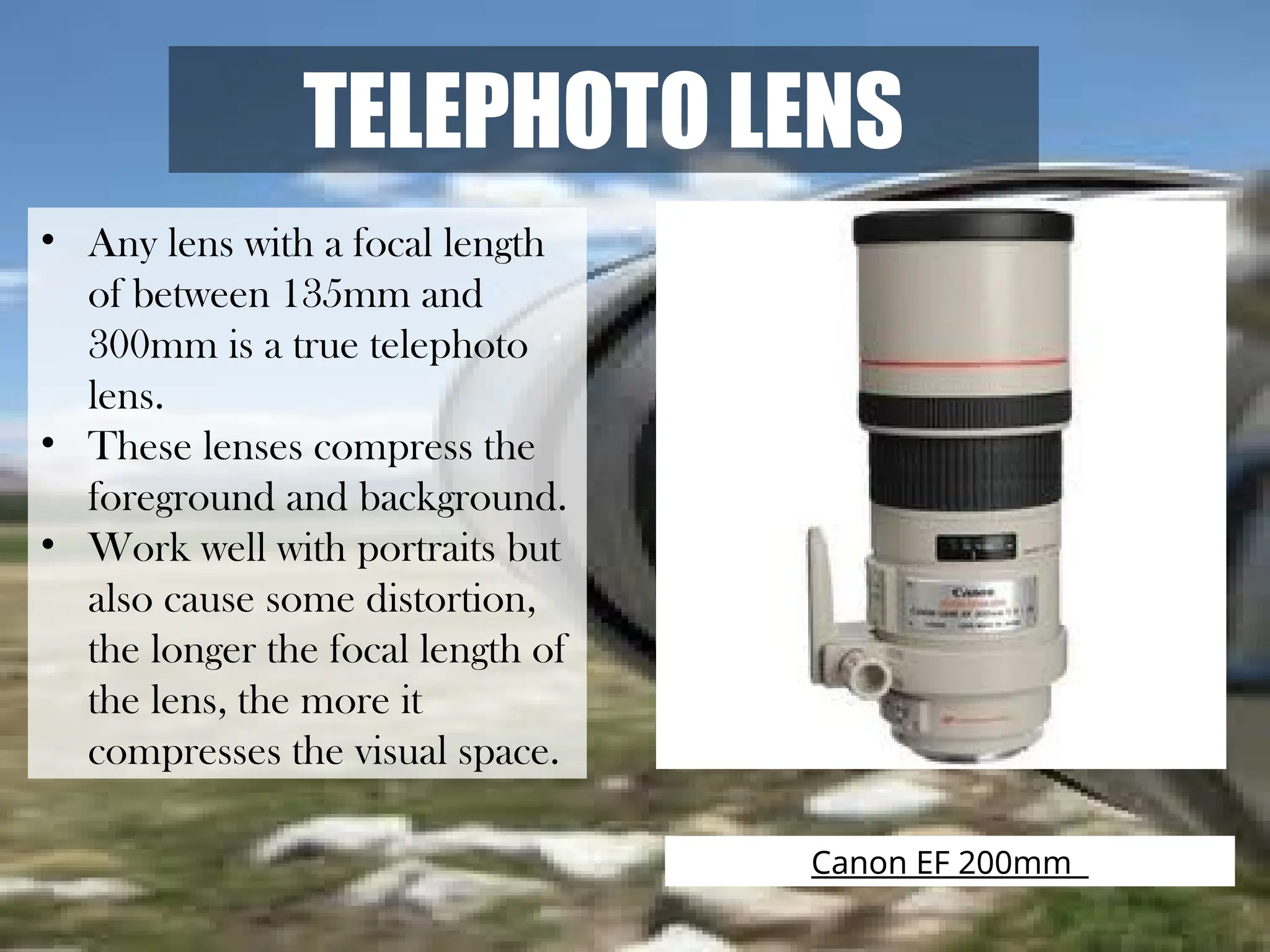 types of lenses, prime, zoom and speciality | PPTX