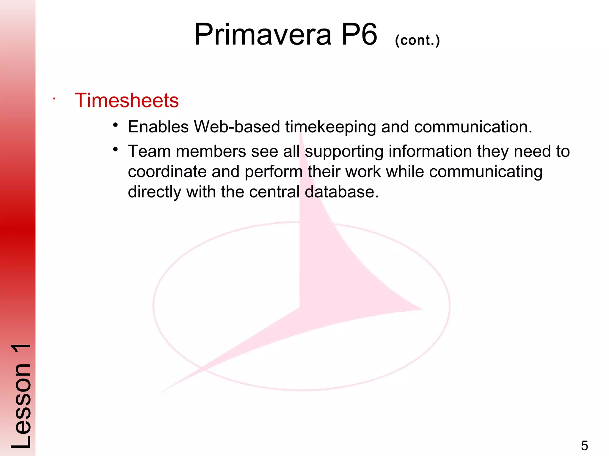Primavera Training P6 | PPT