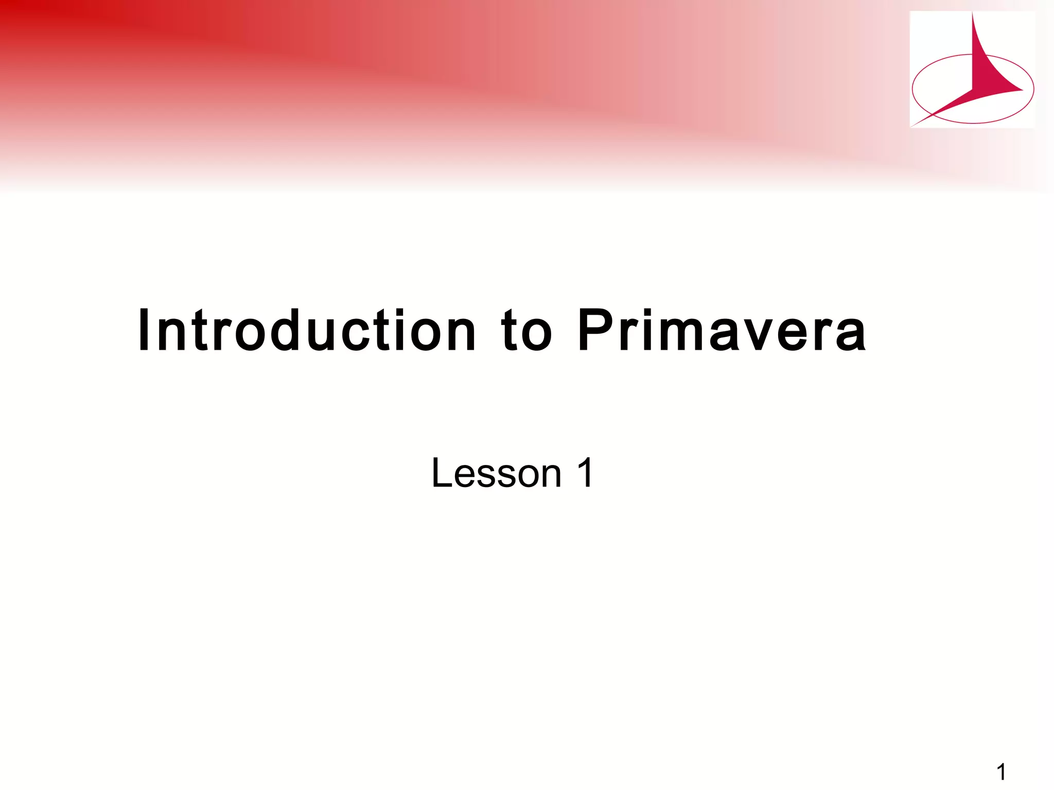 Primavera Training P6 | PPT