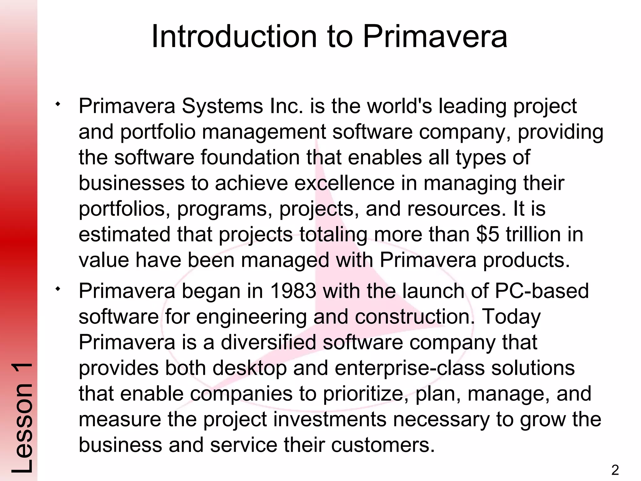 Primavera Training P6 | PPT