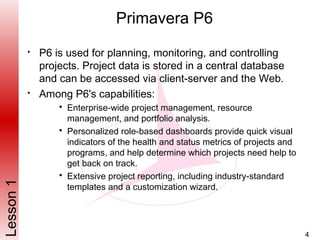Primavera Training P6 | PPT