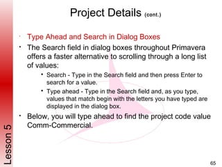 Primavera Training P6 | PPT