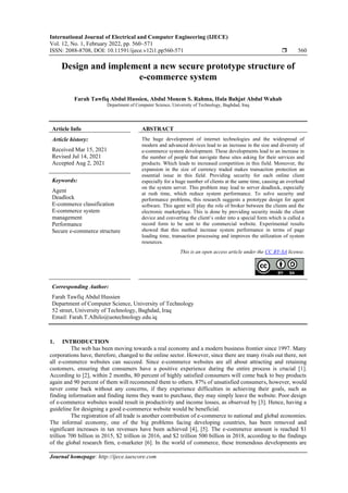 Design and implement a new secure prototype structure of e-commerce ...