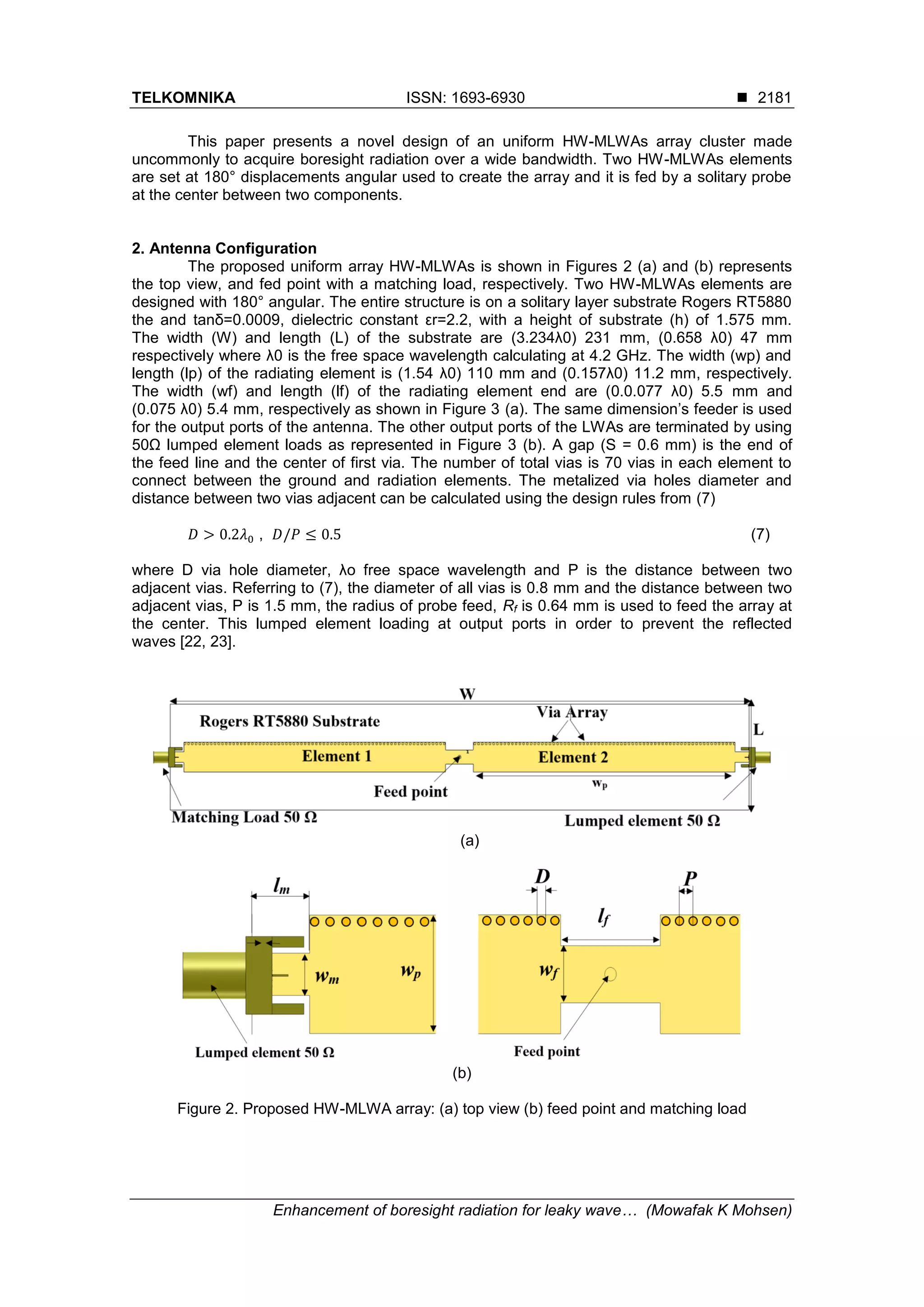 Enhancement of boresight radiation for leaky wave antenna array | PDF