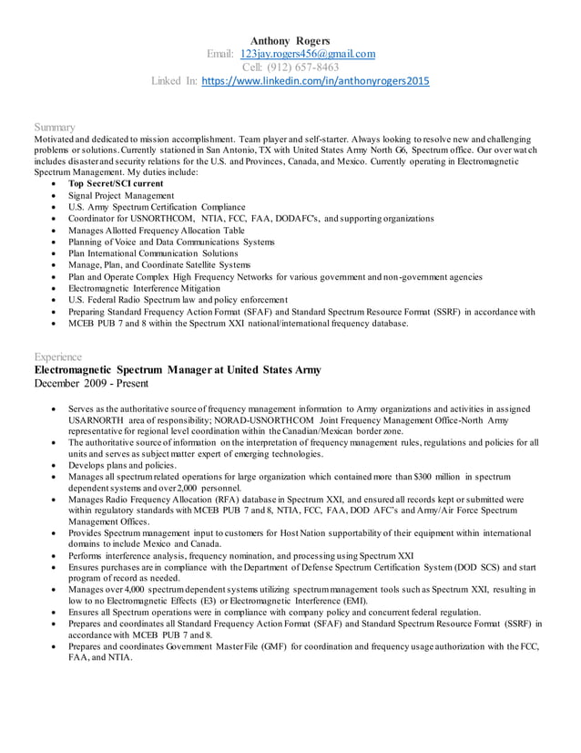Anthony Rogers Resume Complete | PDF