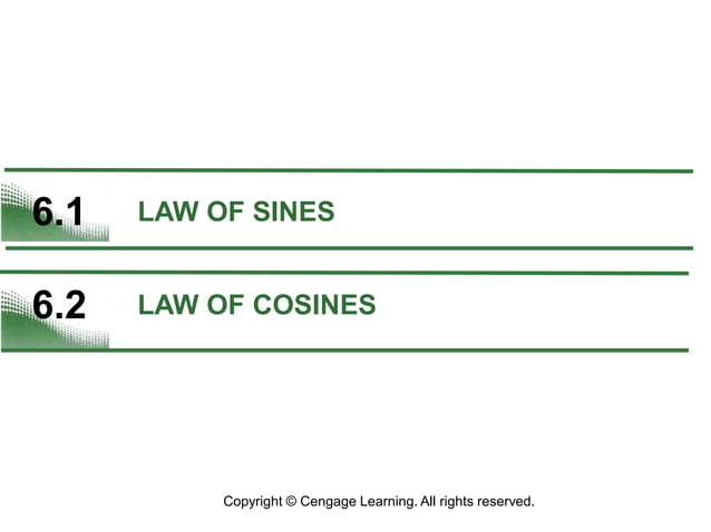 6 1 2 law of sines and cosines | PDF | Physics | Science