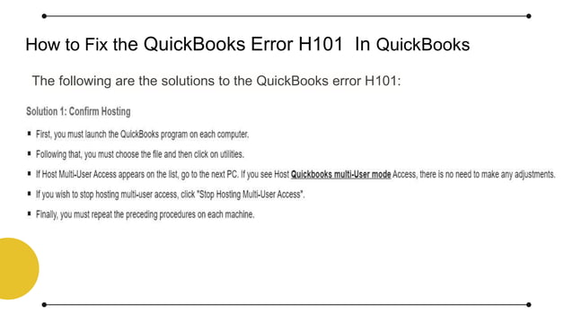 Quickbooks Error H101 | PDF
