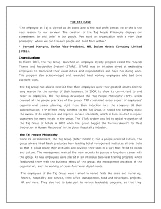 The Taj's STARS employee recognition program | PDF