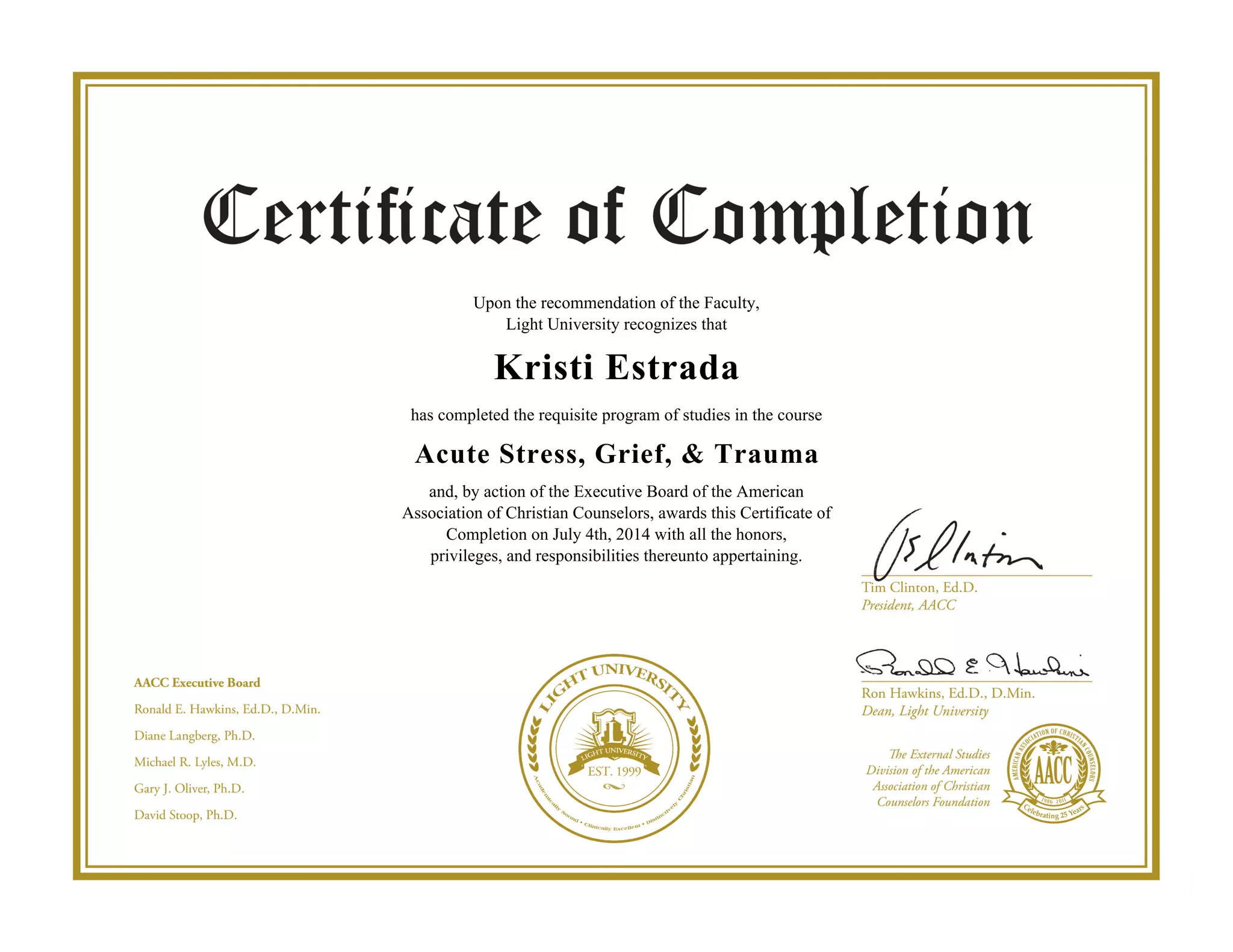 Acute Stress, Trauma and Grief Certificate | PDF | Mental Health ...