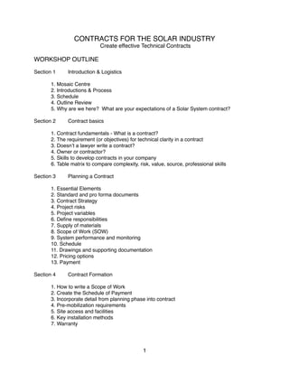 Outline_Contracts for Solar Industry | PDF