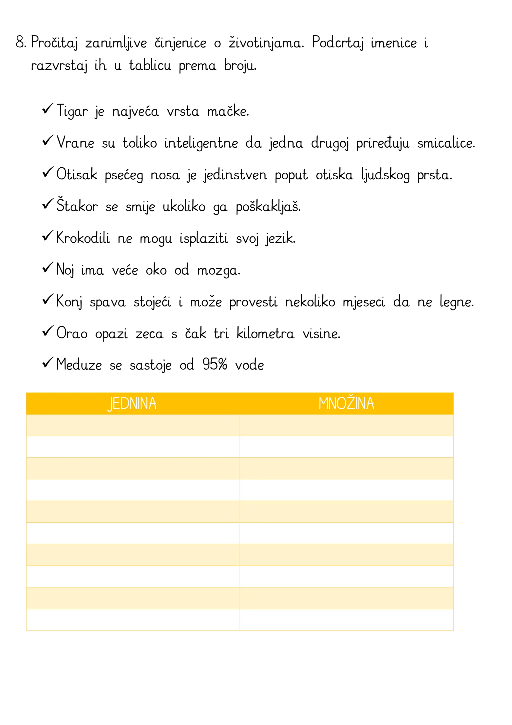 rod i broj imenica vježba gramatika treći | PDF