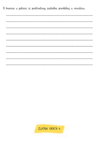 rod i broj imenica vježba gramatika treći | PDF