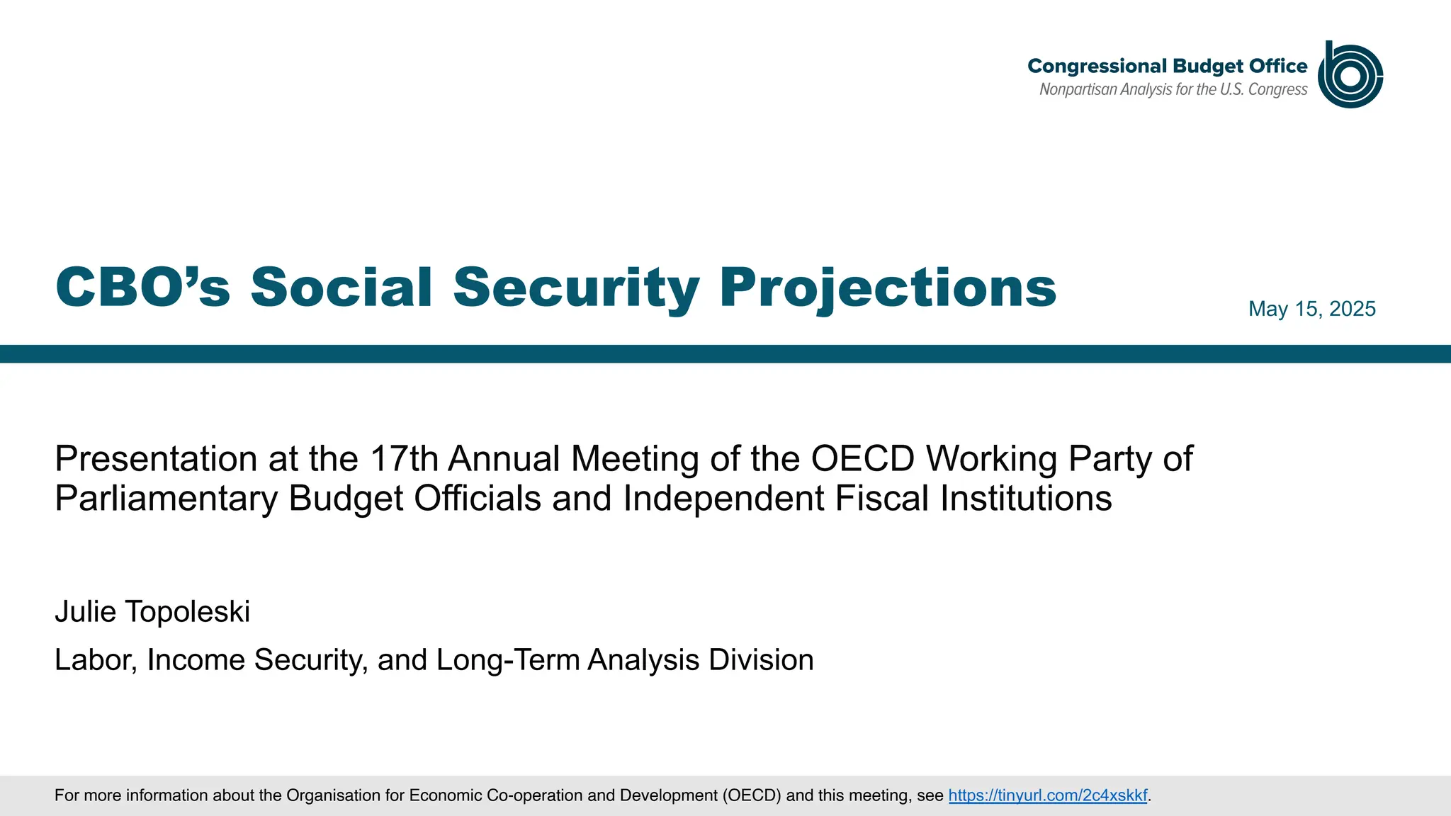 CBO’s Social Security Projections (presentation) | PDF
