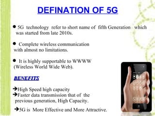 5G MOBILE TECHNOLOGY PPT | PPT
