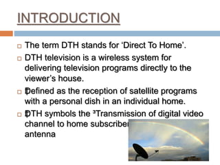 Direct to home television PDF format saminar | PPTX