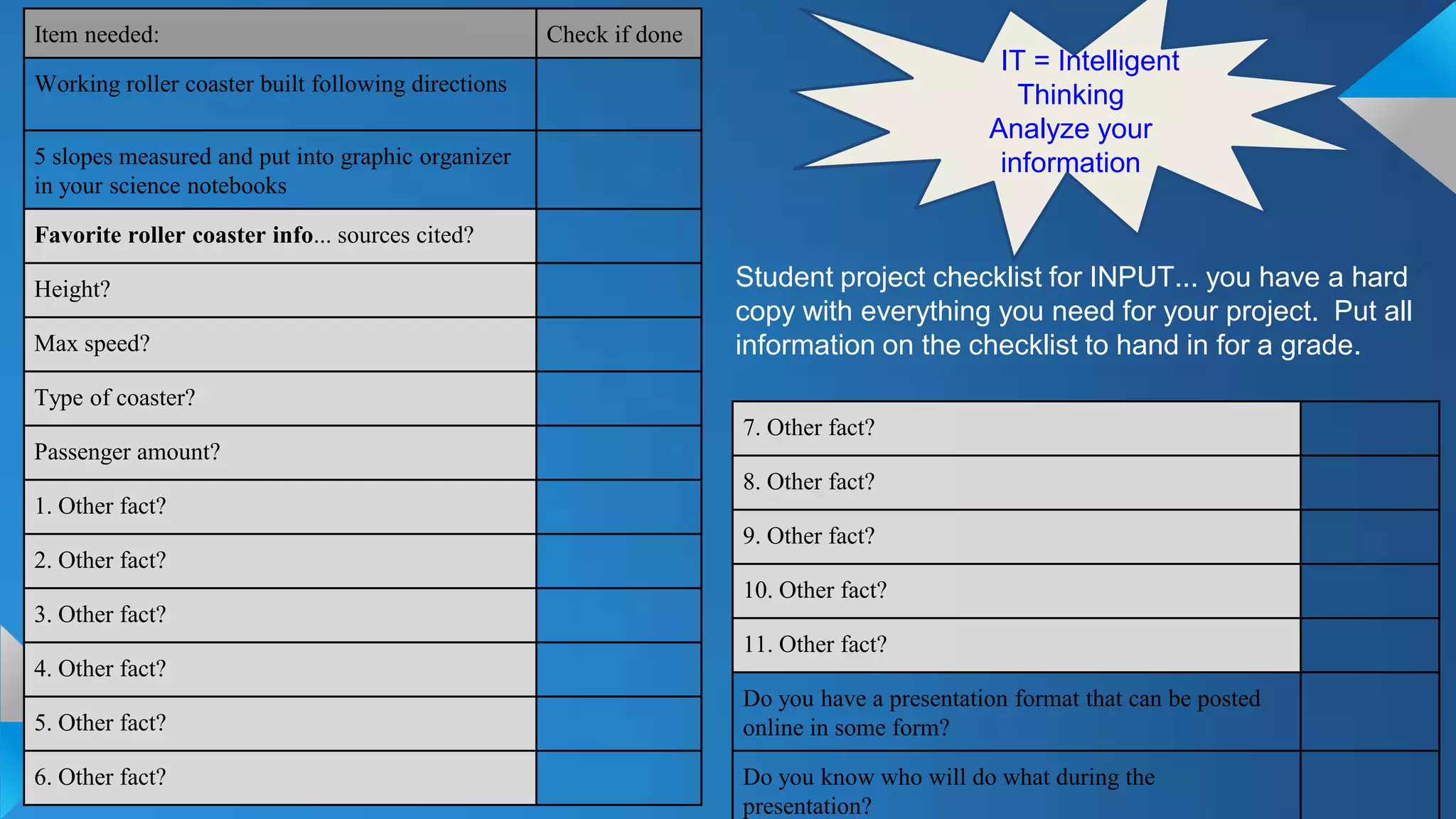 6142 Student Directions for Roller Coaster Project | PPTX