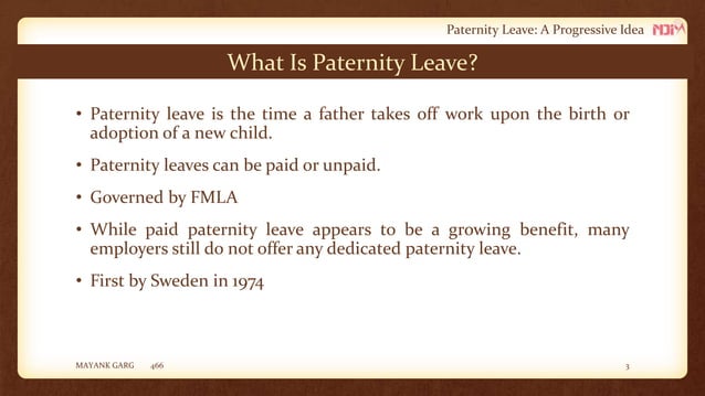 paternity leave | PPTX | Parenting | Family and Relationships