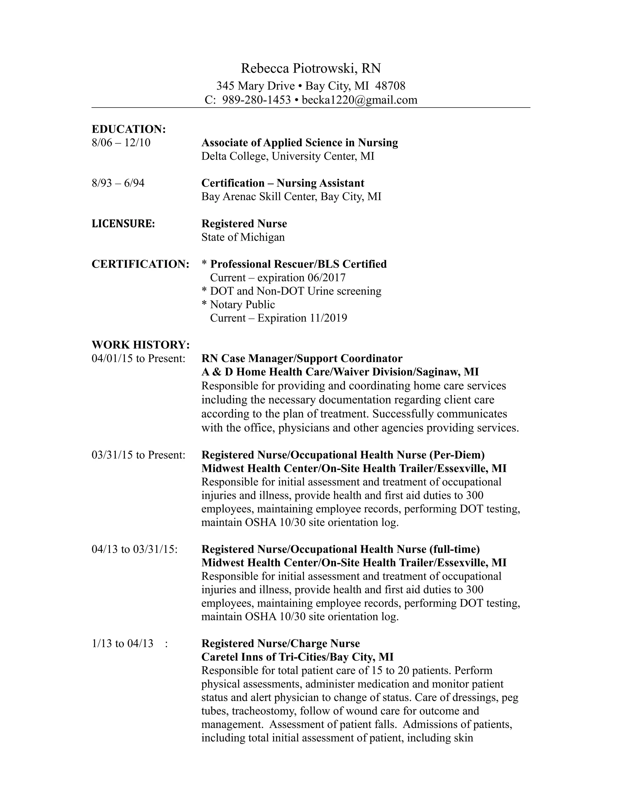 resume Rebecca | DOC