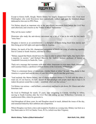 Martin Delany, “Father of Black Nationalism and "Friend and Rival of ...
